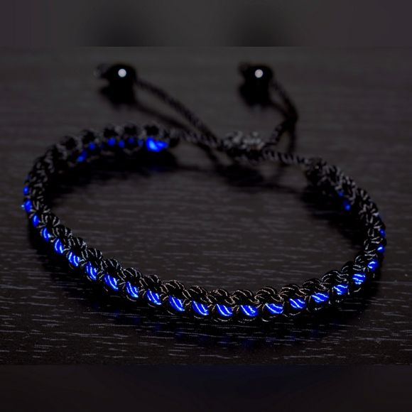 Handmade | Jewelry | Police Thin Blue Line Bracelet For Man And Woman ...
